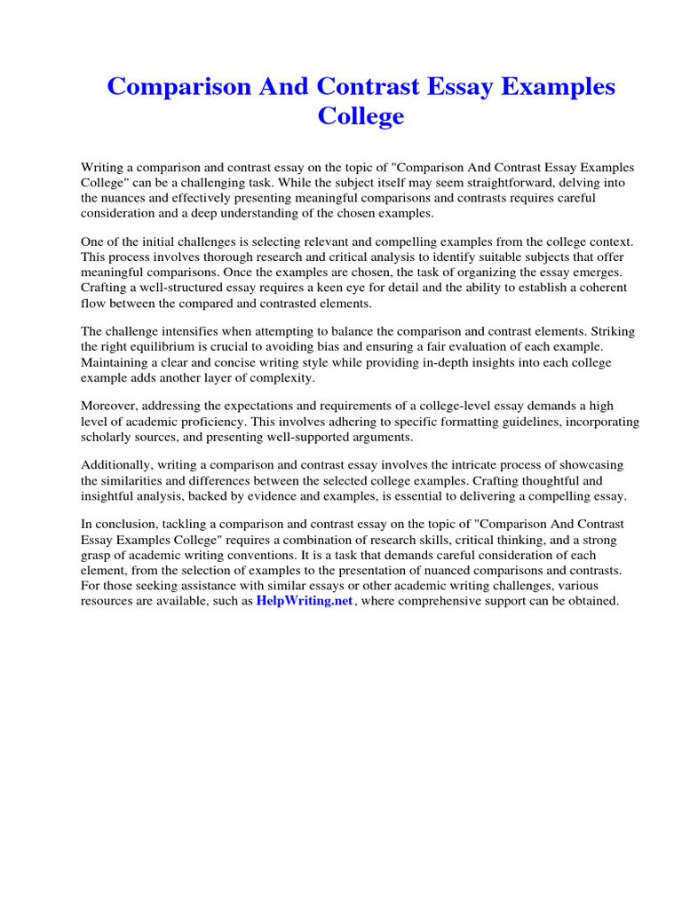 Comparison and Contrast Essay Examples College | PDF | Ebenezer Scrooge ...