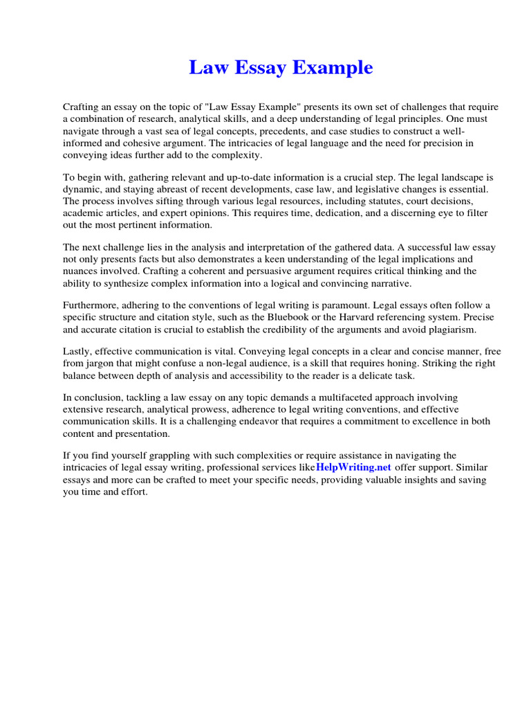 Law Essay Example | PDF