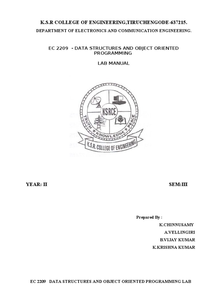 Data Structures Lab Manual | PDF | Array Data Structure | Computer ...