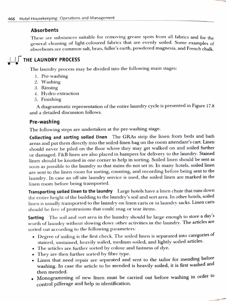 Laundry Process in Hotel Housekeeping | PDF | Laundry | Acid
