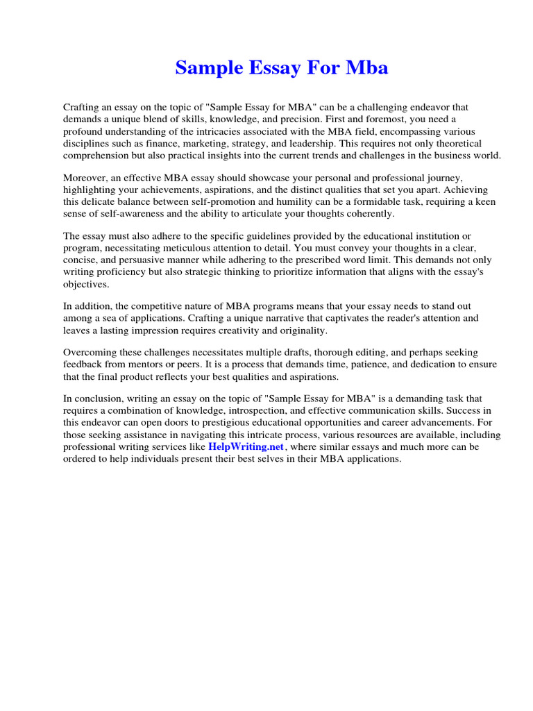 Sample Essay for Mba | PDF | Computer Network | Wireless Lan