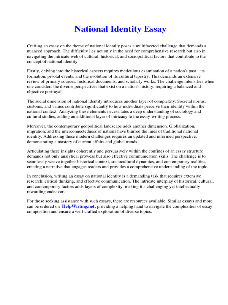 National Identity Essay | PDF | Sarbanes–Oxley Act | Boeing