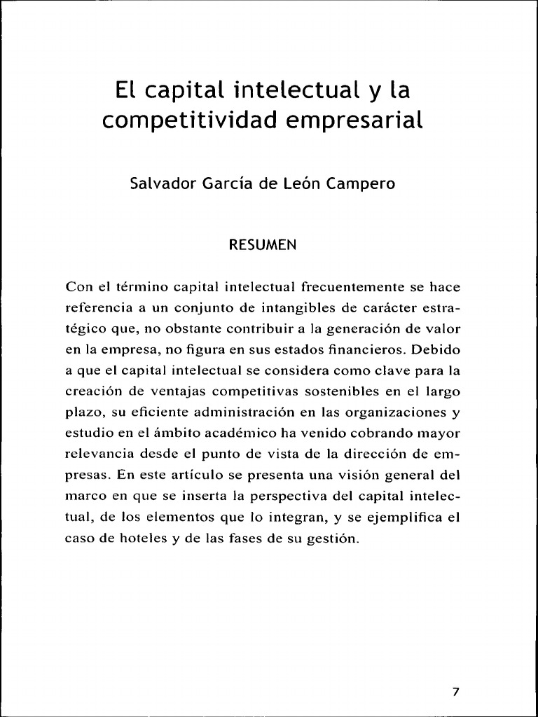 A10. El Capital Intelectual y La Competitividad Empresarial | PDF | Business | Conocimiento