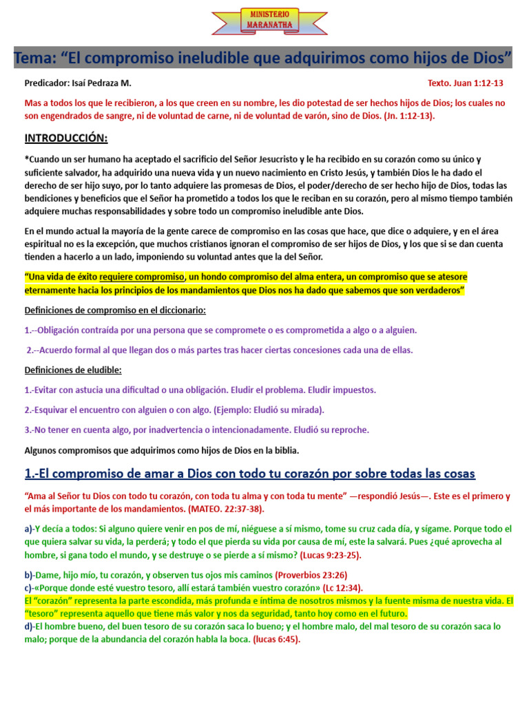 El Compromiso Con Dios | PDF