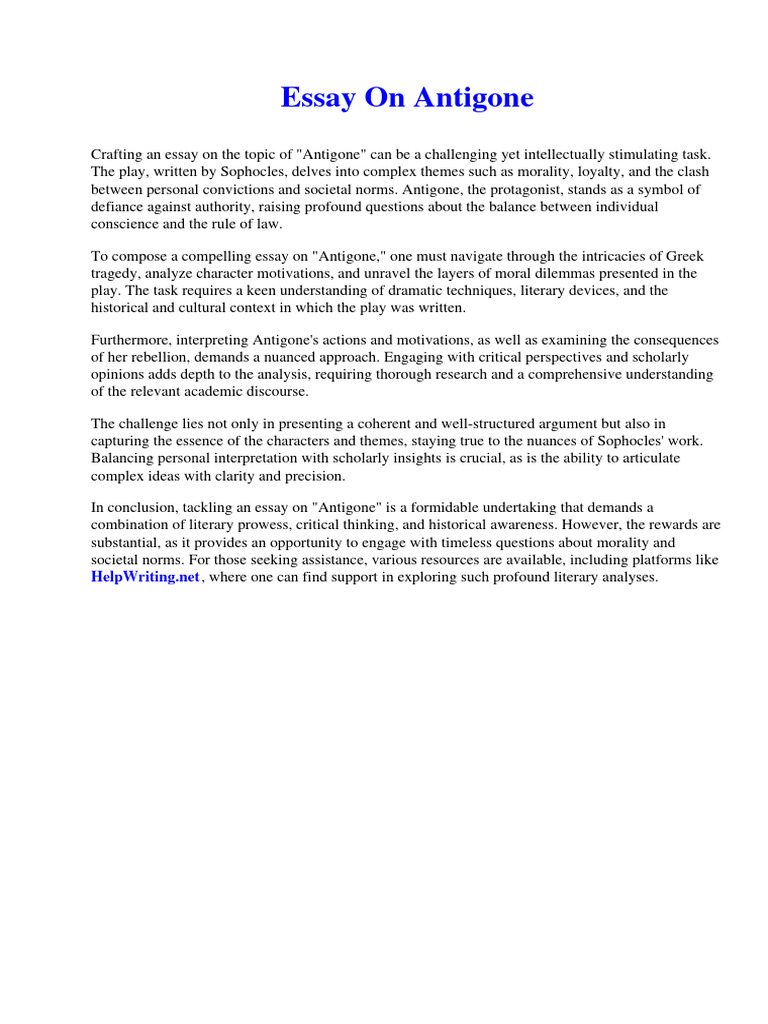 Essay On Antigone | PDF | Copyright Infringement