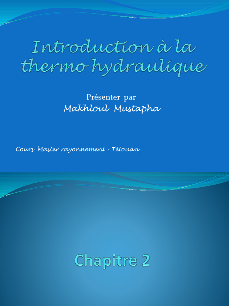 Thermo Hydraulique Chapitre2 | PDF