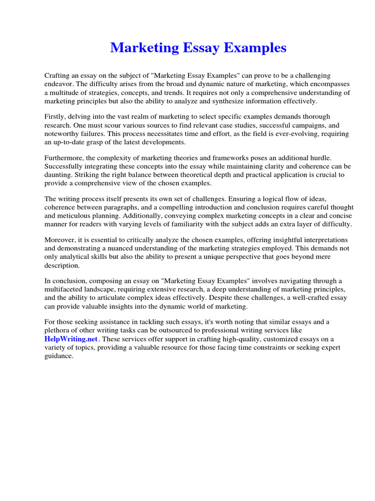 Marketing Essay Examples | PDF | Earthquakes | Giant Panda