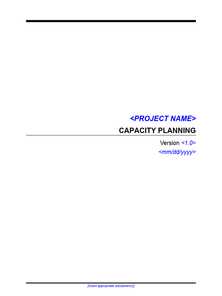Capacity Planning Template Overview | PDF | Business | Computing