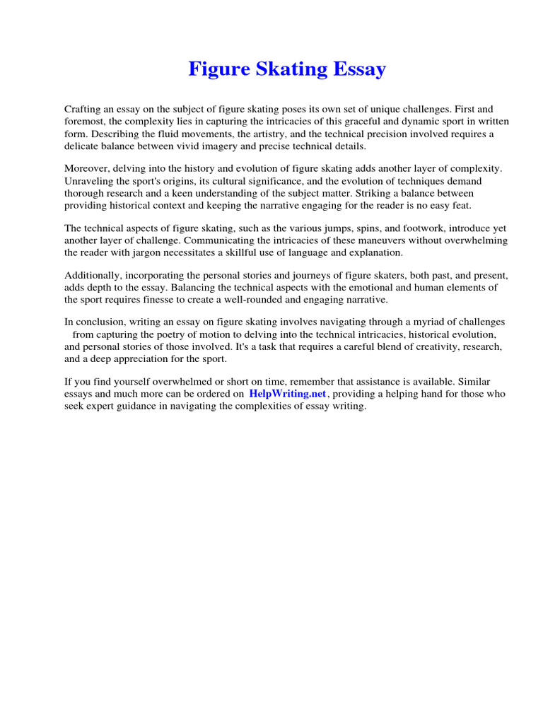 Figure Skating Essay | PDF | Attention Deficit Hyperactivity Disorder ...