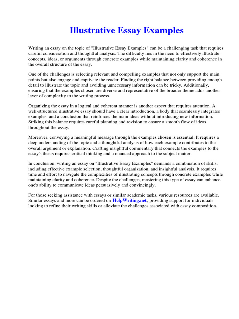 Illustrative Essay Examples | PDF | Essays | Organizational Culture