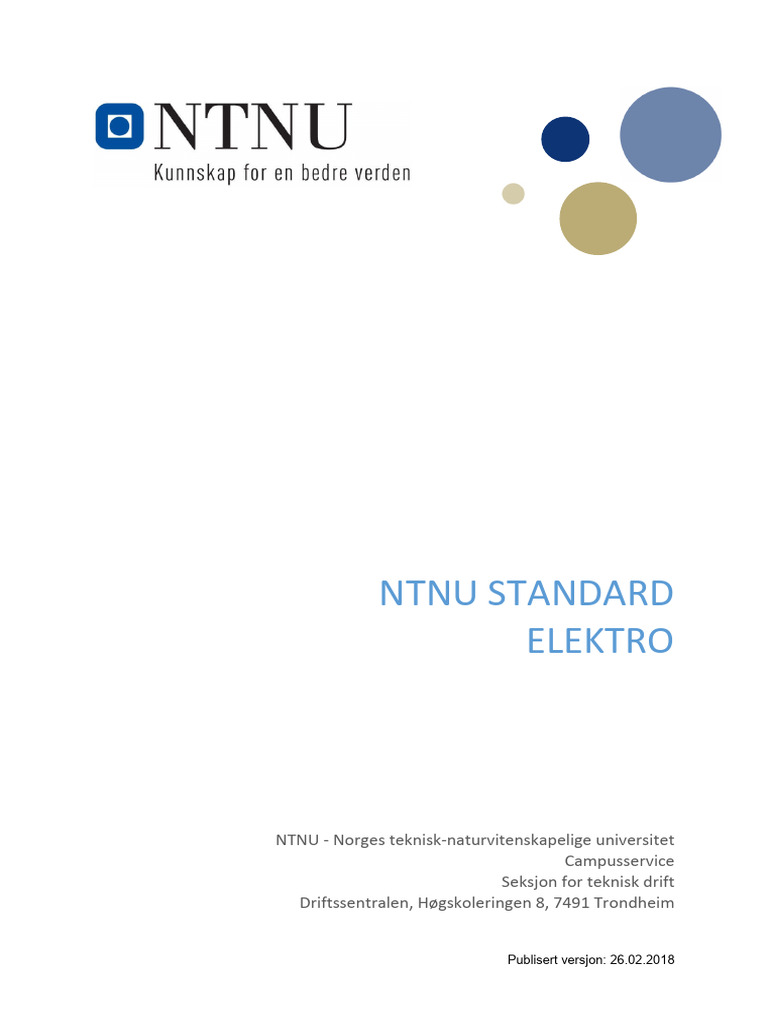 ST40001 NTNU Standard - Elektro | PDF