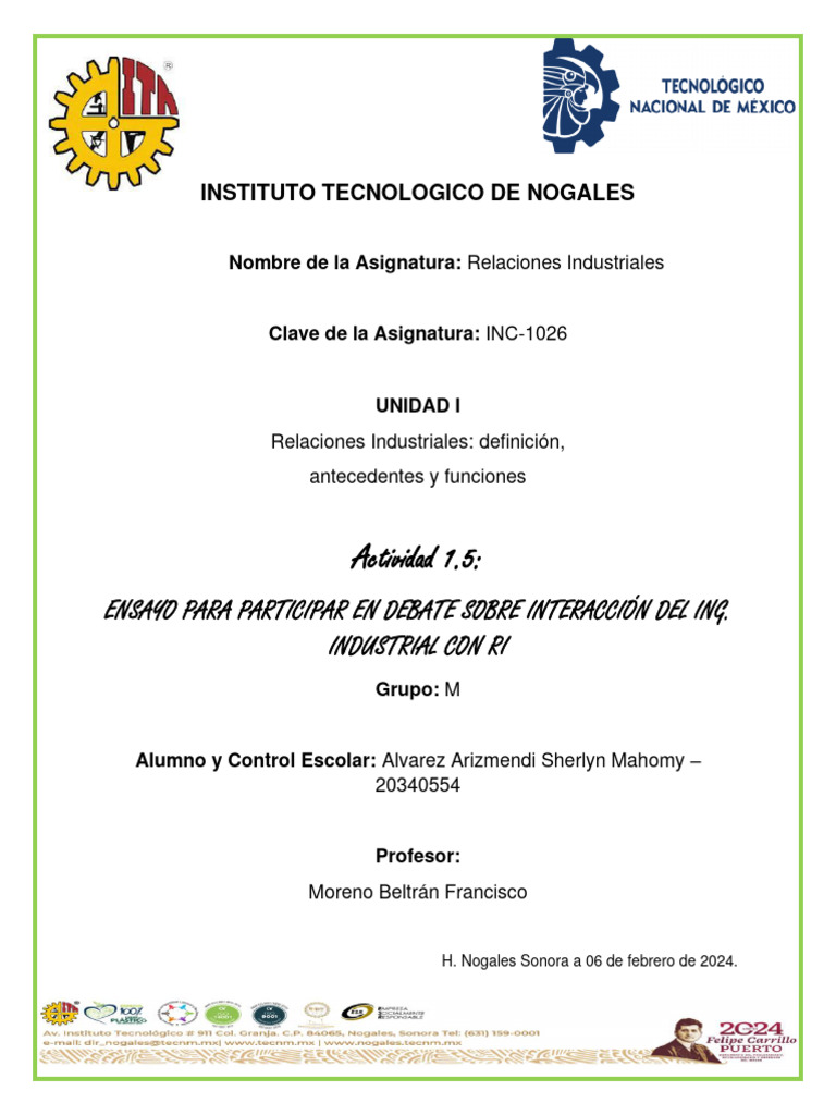 1.5 Ensayo para Participar en Debate Sobre Interacción Del Ing ...