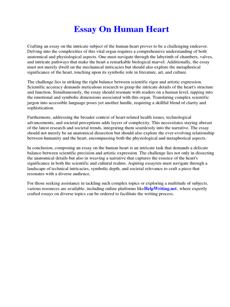 Essay On Human Heart | PDF | Essays | Concept