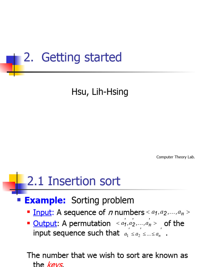01 - Insertion & Merge Sort | PDF | Computer Science | Computing 01 - Insertion & Merge Sort | PDF | Computer Science | Computing