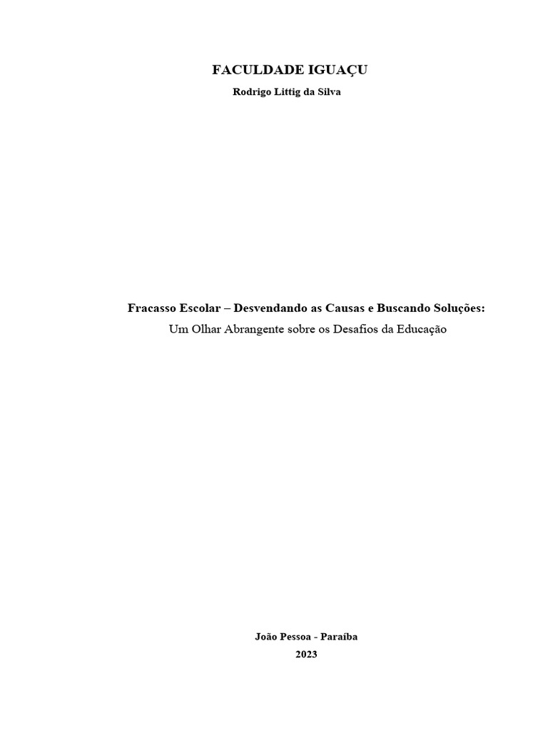 Fracasso Escolar: Causas e Soluções | PDF