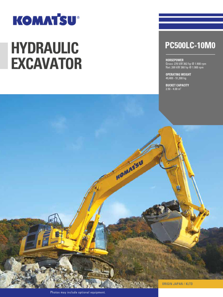 Komatsu PC500LC-10M0 Excavator Specs | PDF | Horsepower | Engines