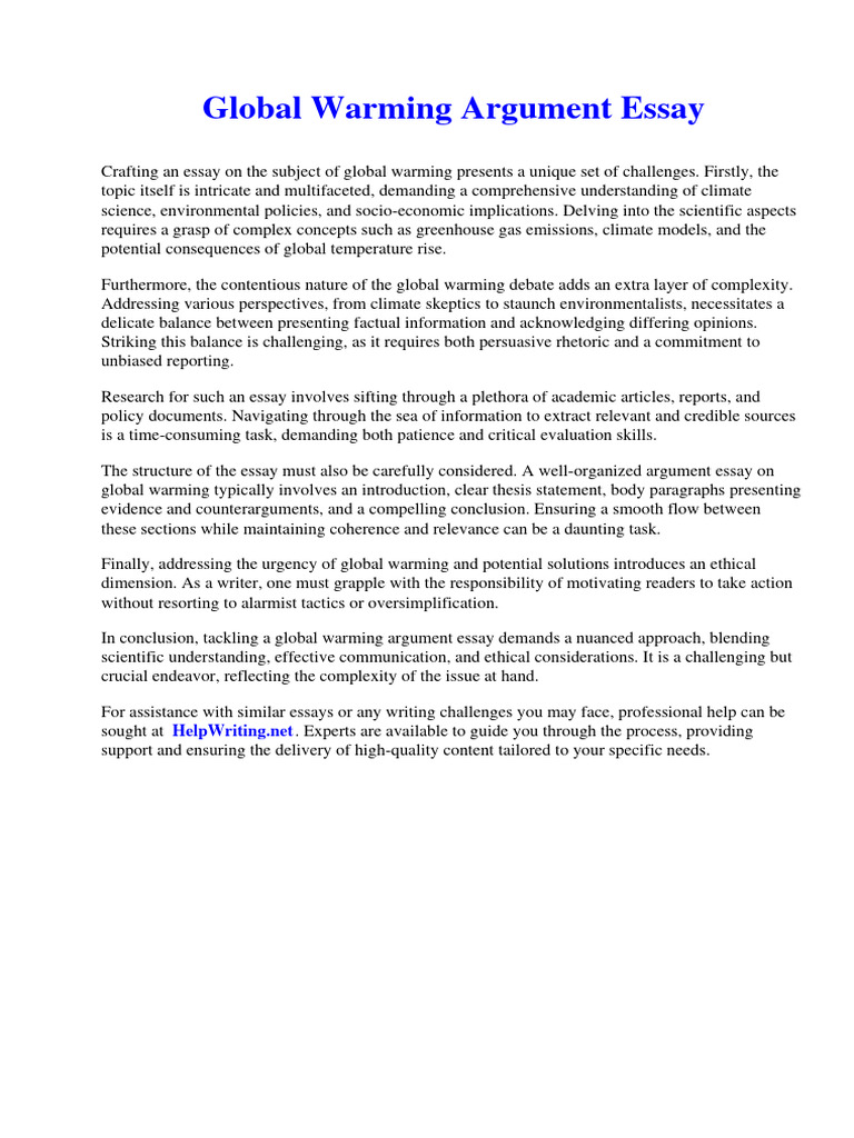 Global Warming Argument Essay | PDF | The Turn Of The Screw | Macbeth Global Warming Argument Essay | PDF | The Turn Of The Screw | Macbeth