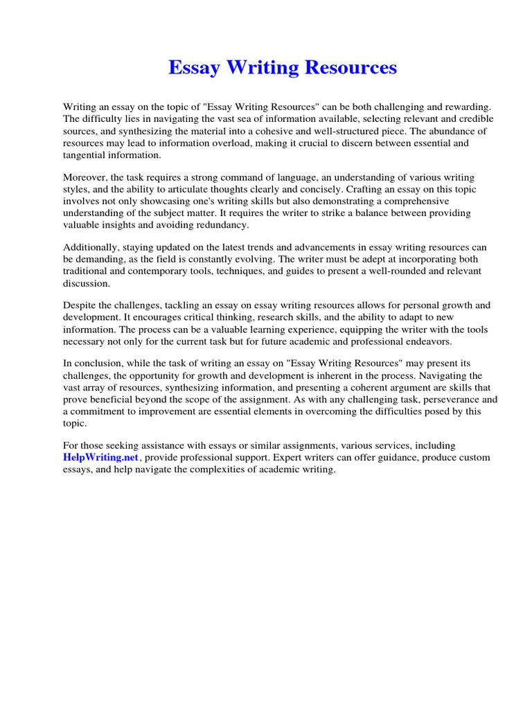 Essay Writing Resources | PDF | Serfdom