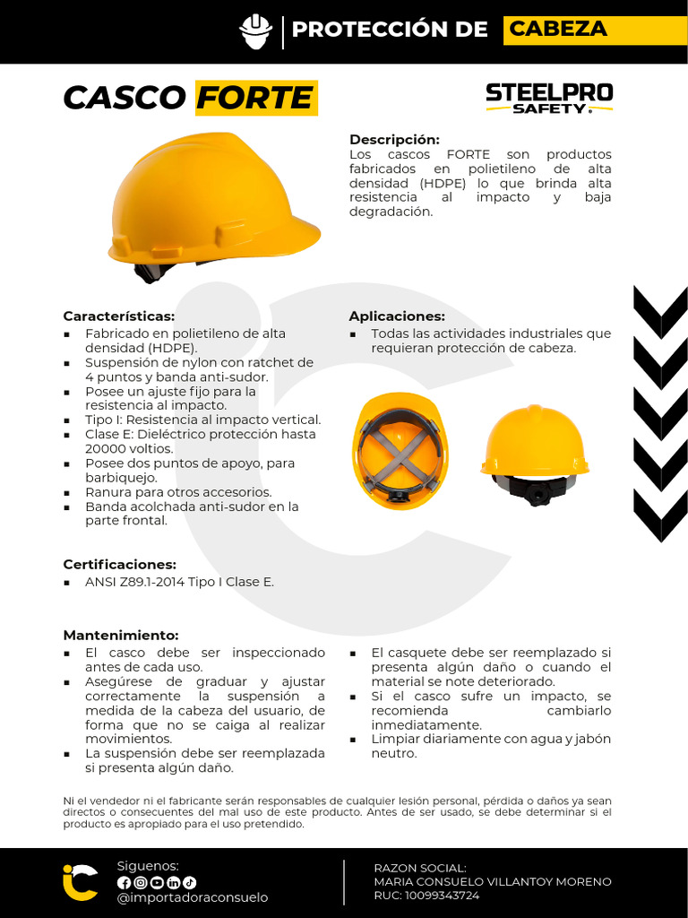 FT - Casco Forte Steelpro Certificado | PDF
