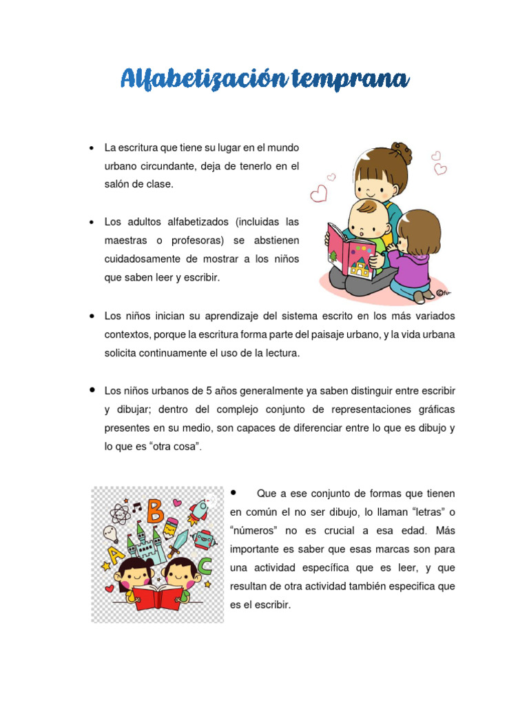 Alfabetización Temprana | PDF | Educación de la primera infancia ...