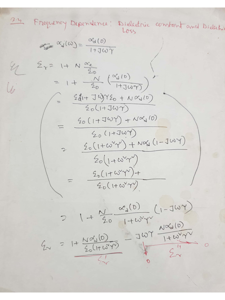 Frequency Dependence Dielectric Constant | PDF