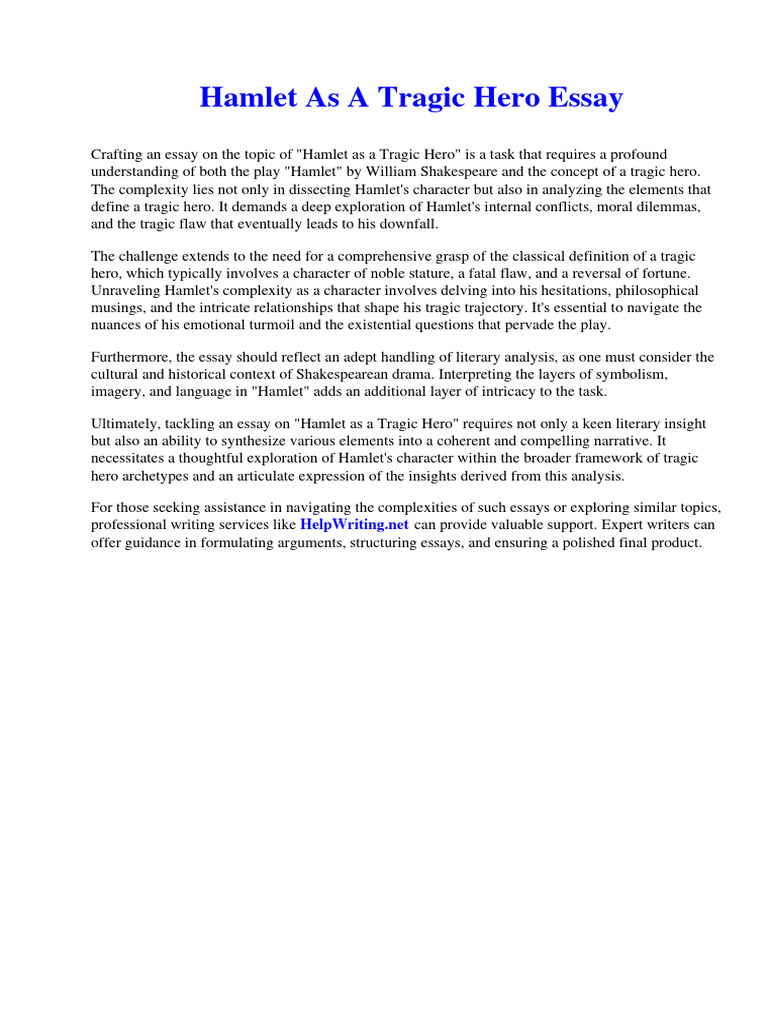 Hamlet: Analyzing the Tragic Hero | PDF | Stress (Mechanics) | Tragedy