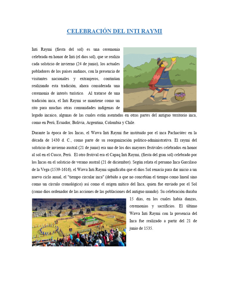 Celebración Del Inti Raymi | PDF