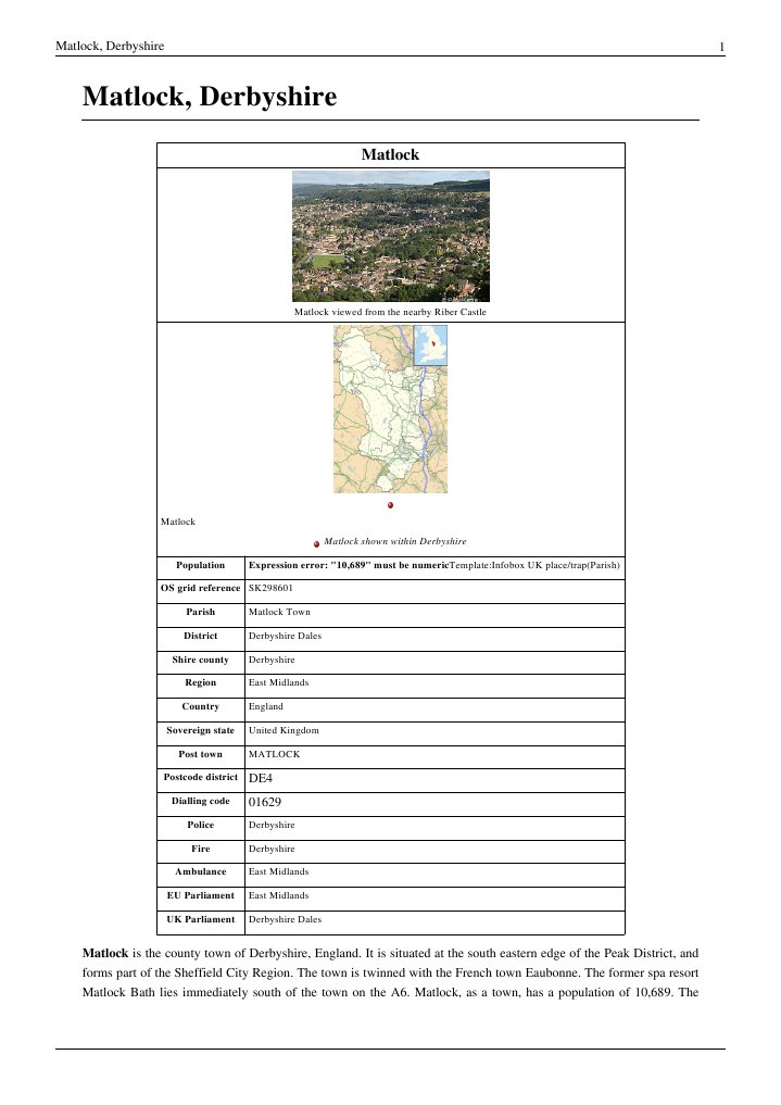 Matlock, Derbyshire: History & Population | PDF | Railway | Transport