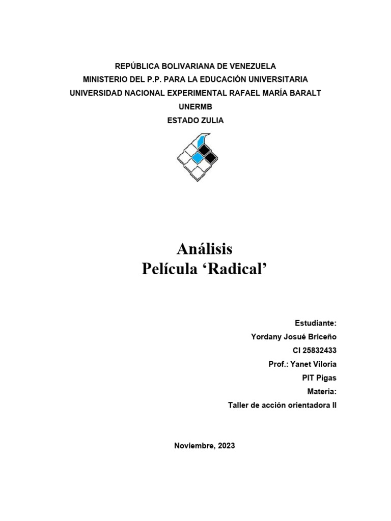 Analisis de la Pelicula Radical | PDF | Aprendizaje | Enseñando