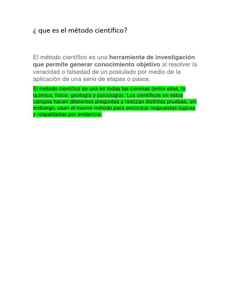 Método Científico: Definición y Uso | PDF