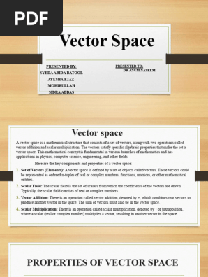 Vector Space Basis Ppt