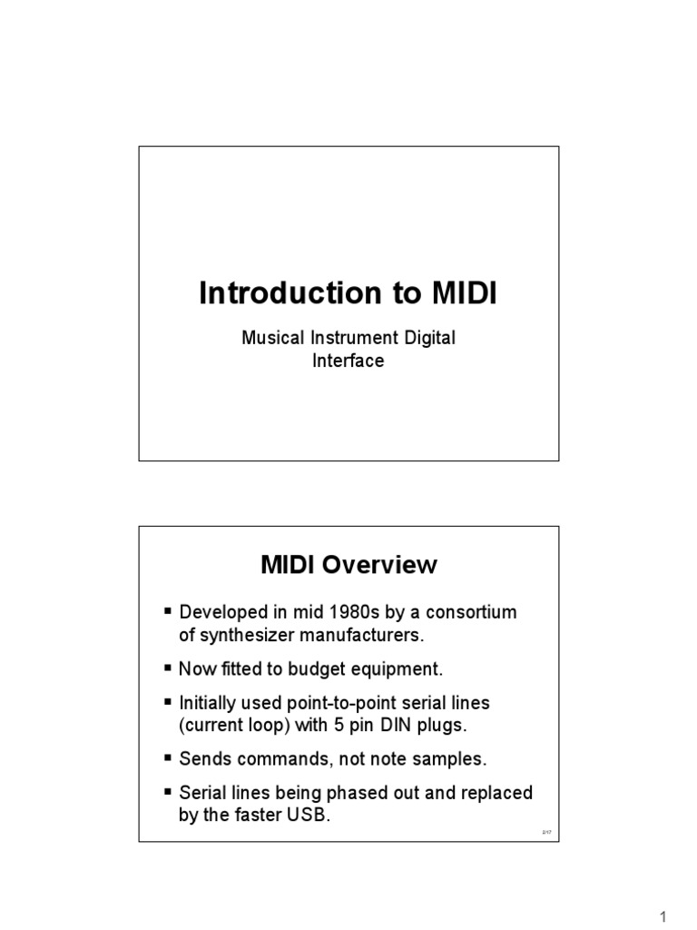 Introduction To MIDI Standard | PDF