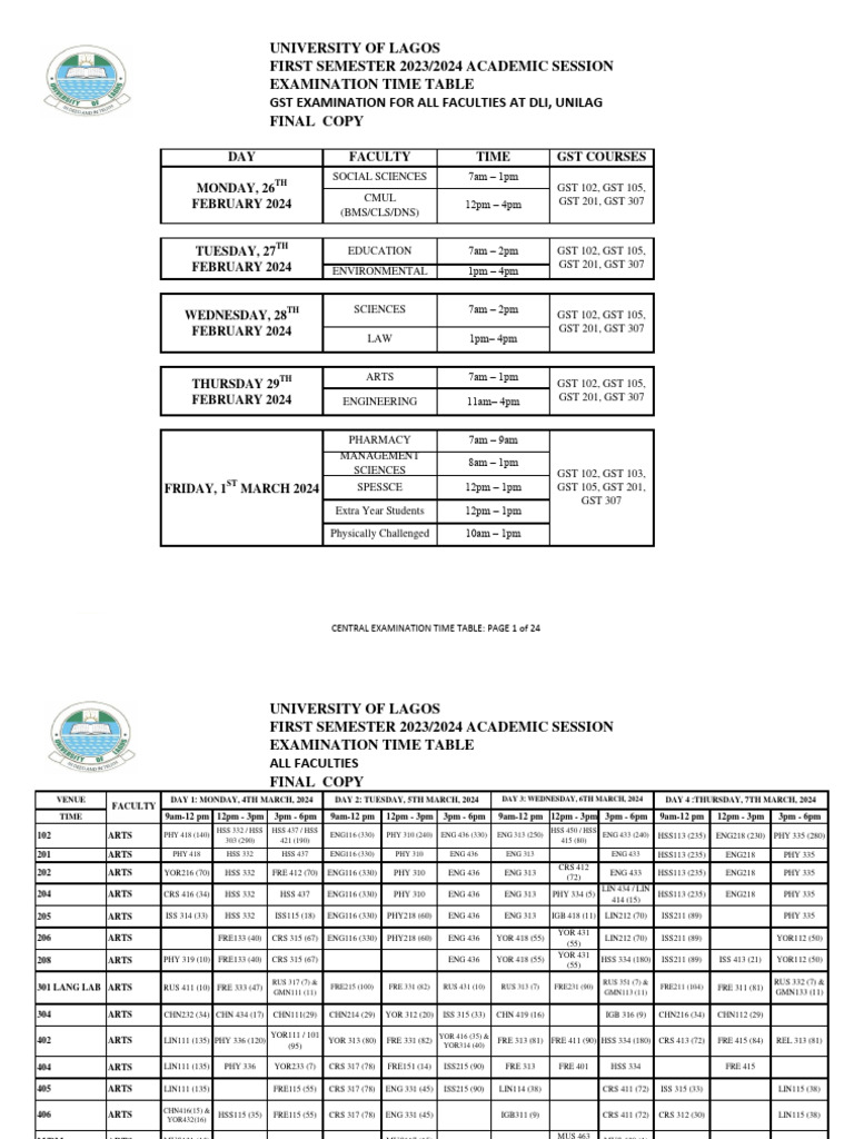 General Time Table 2023-2024-02 | PDF | Schools | Educational Institutions
