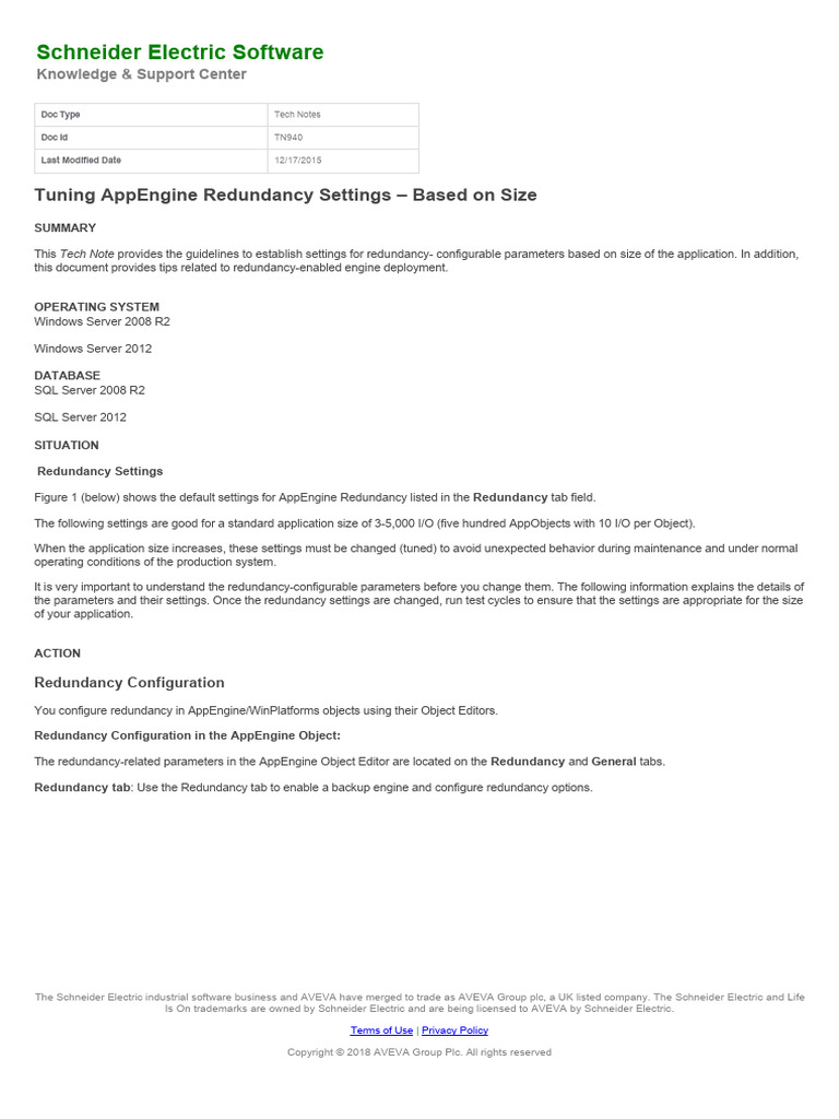 Tuning AppEngine Redundancy Settings - Based On Size | PDF | Application Software | Microsoft ...