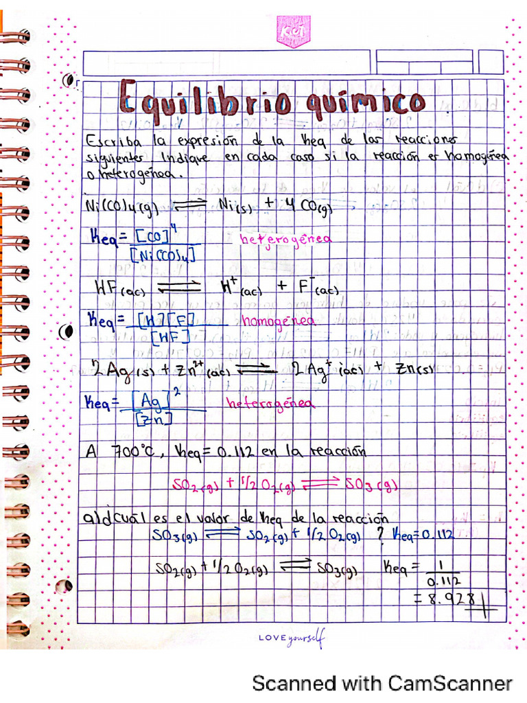 Equilibrio Químico | PDF