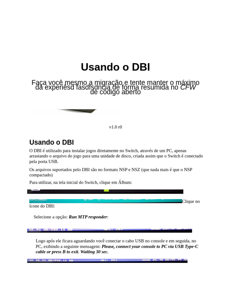 Instalação de Jogos no DBI Switch | PDF | PCs (computadores) | USB