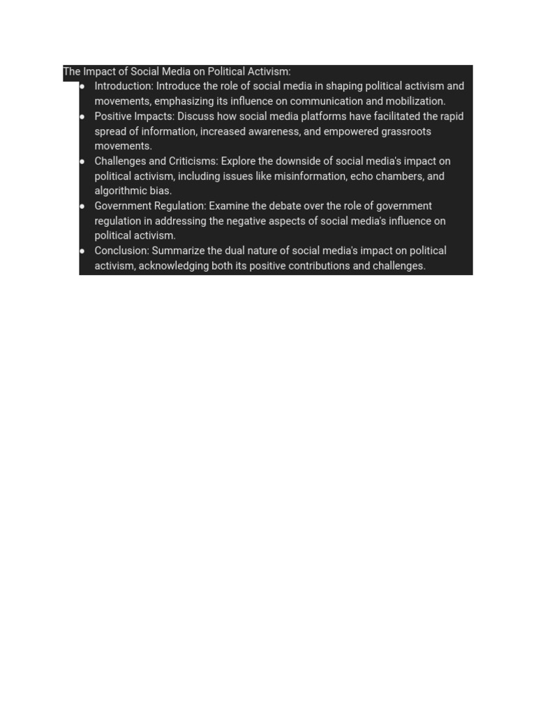 The Impact of Social Media On Political Activism | PDF