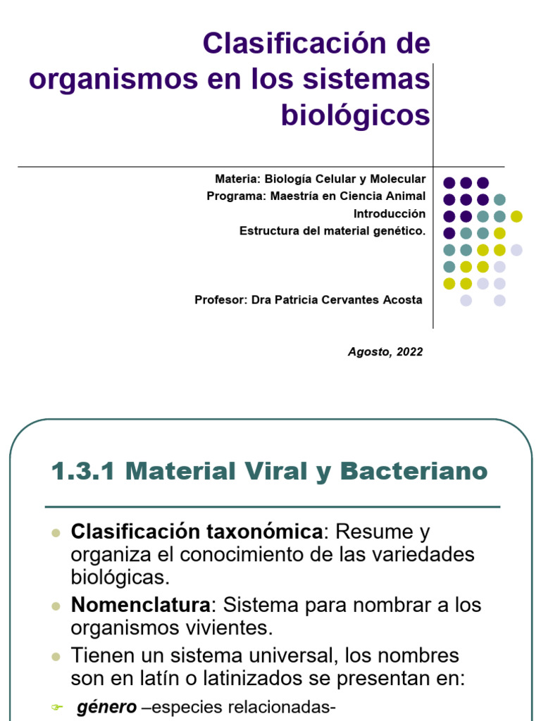 PPT 2 El Material Genético en Los Sistemas Biológicos | PDF | Biología | Organismos