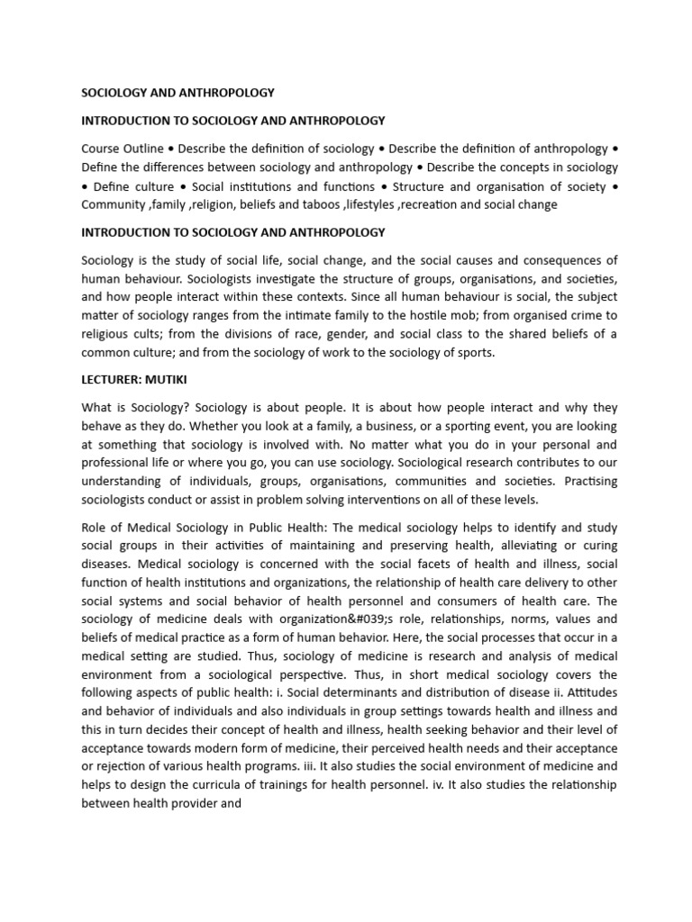 Sociology and Anthropology | PDF | Socialization | Social Mobility