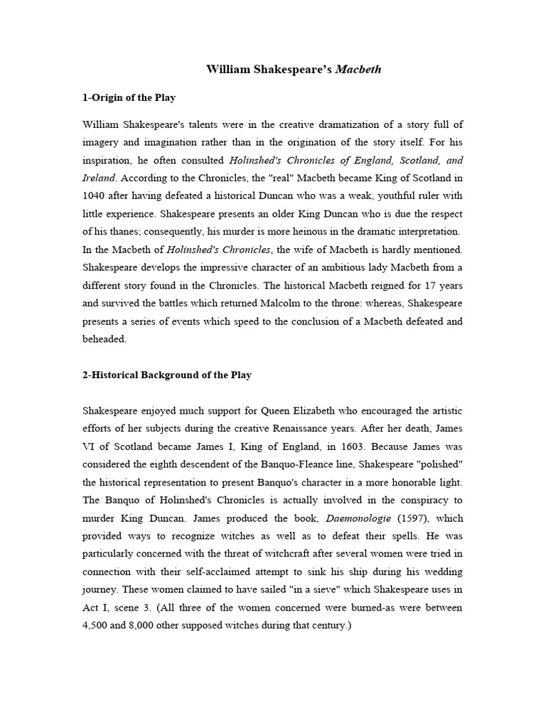 Lesson About Shakespeares Macbeth 1 | PDF | Macbeth | Tragedy