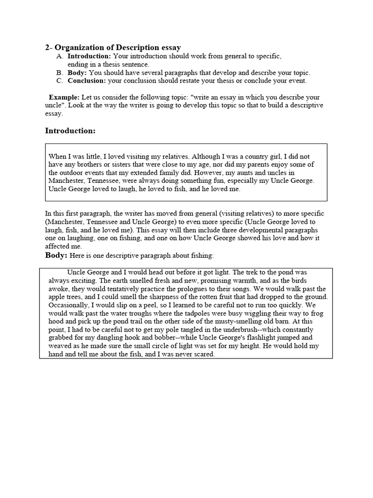 The Descriptive Essay | PDF | Essays | Senses