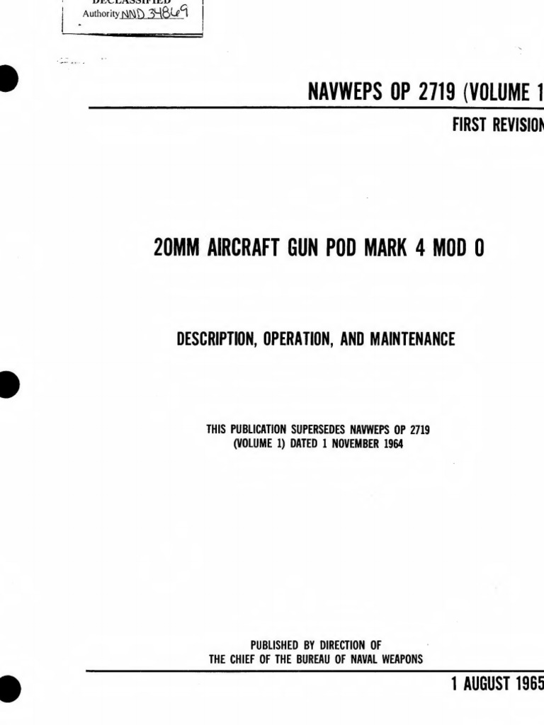 OP 2719 Vol 1 20mm Gun Pod Mk.4 | PDF | Ammunition | Gun Barrel
