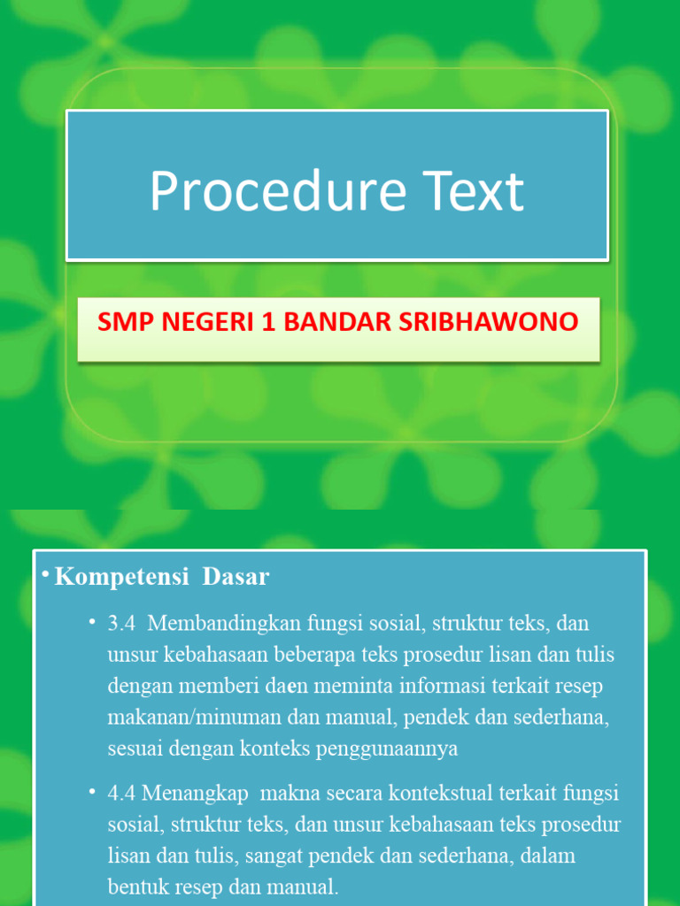 Procedure Text1 | PDF | Tea | Linguistic Typology