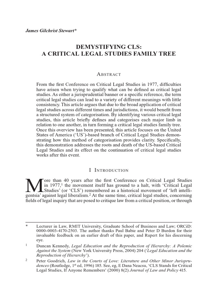 Critical Legal Studies Family Tree Explained | PDF | Political Science ...