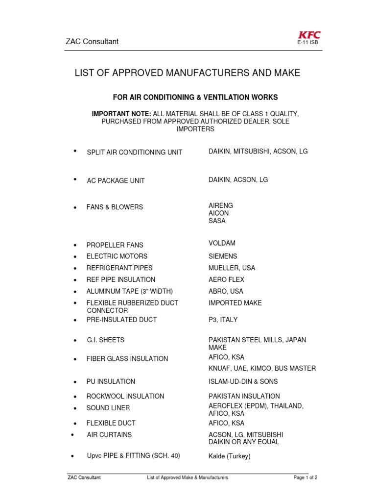 Technical Specifications HVAC. | PDF | Duct (Flow) | Pipe (Fluid Conveyance)