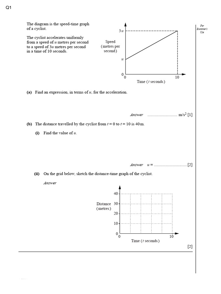 Kinematics Worksheet | PDF | Speed | Acceleration