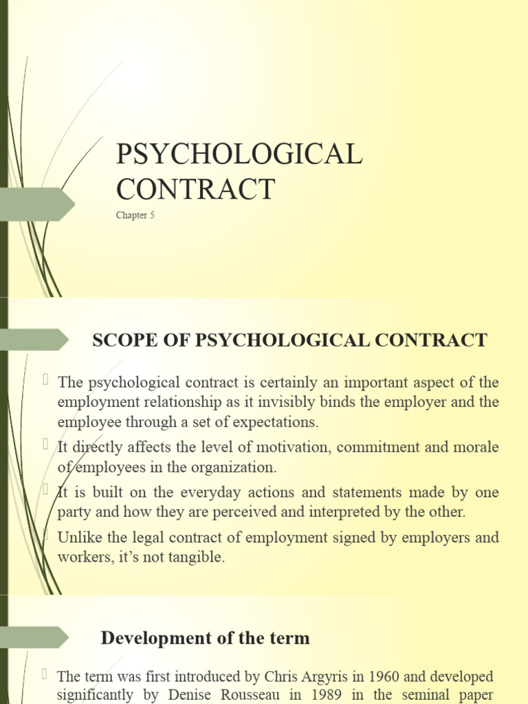 Understanding Psychological Contracts | PDF | Employment | Business