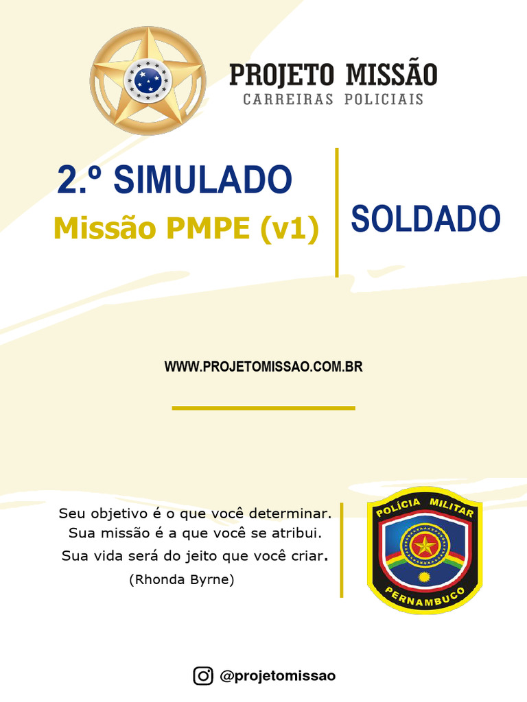 02-Simulado Missao Pmpe V1 Soldado | PDF | HIV/AIDS | Brasil