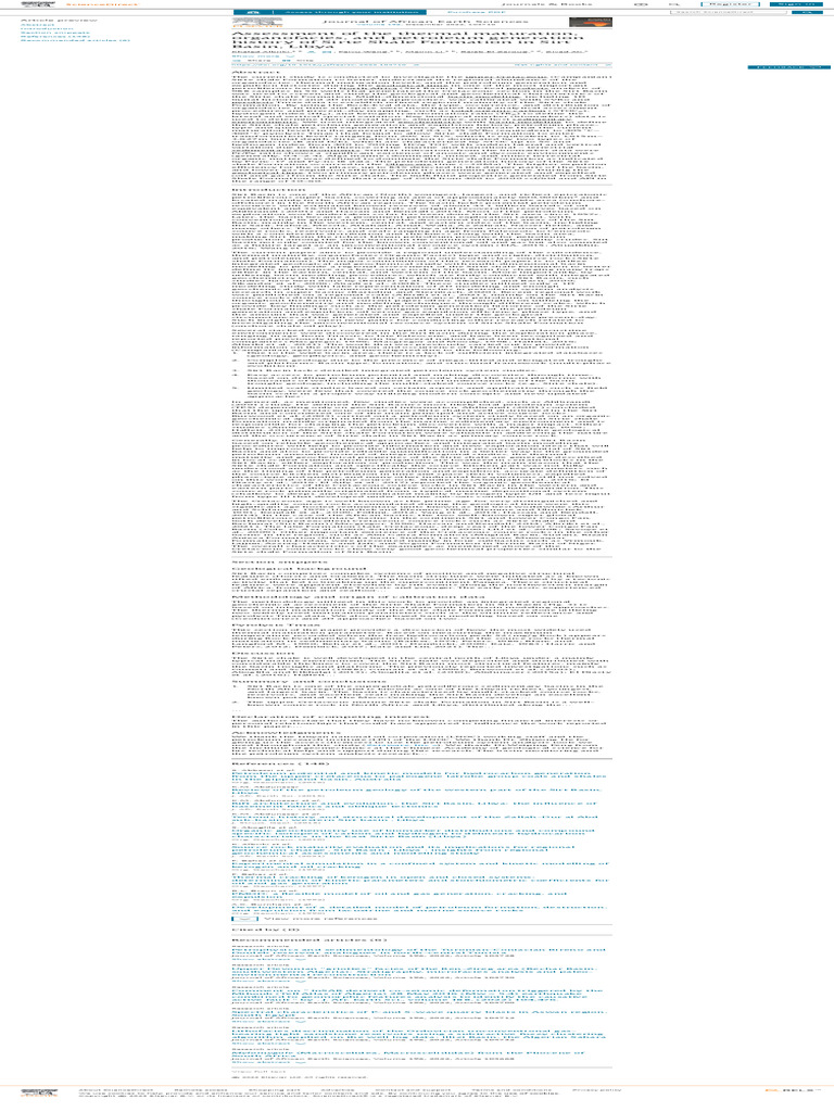 Assessment of The Thermal Maturation, Organofacies, and Petroleum ...