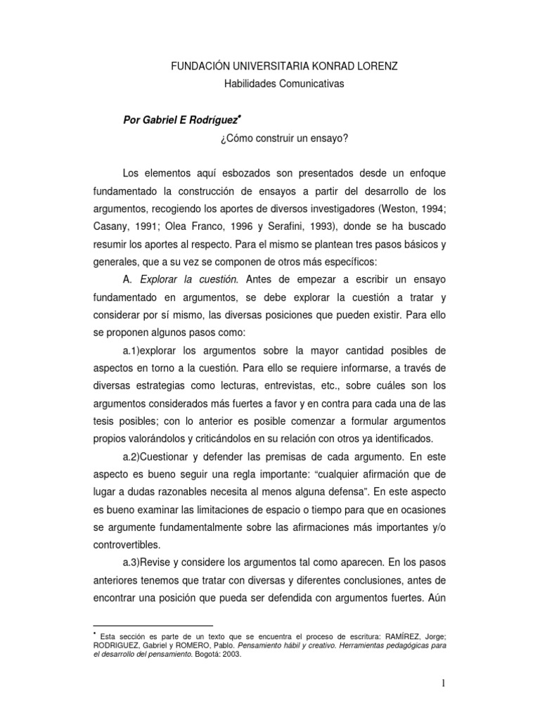Como Elaborar Un Ensayo Academico | PDF | Ensayos | Argumento